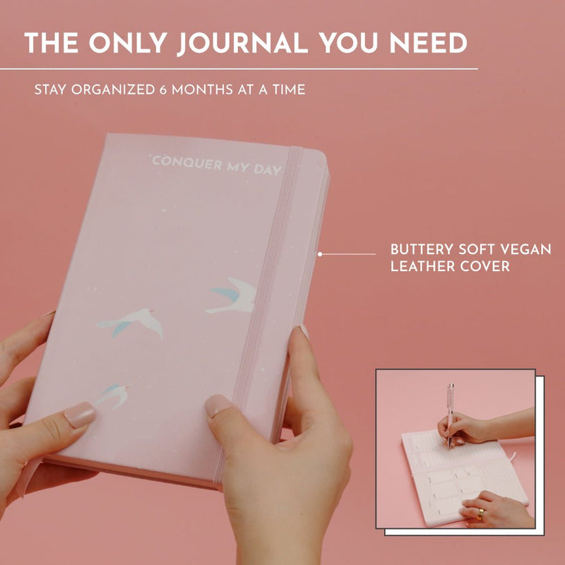 Conquer My Day Hardcover Journal (6 Months Supply, Monthly/Weekly/Dail | Multitasky