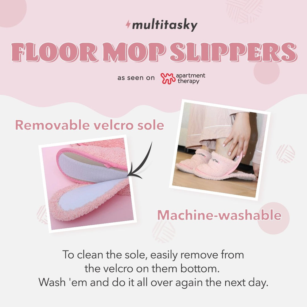 Floor Mop Slippers with Removable Sole | Multitasky