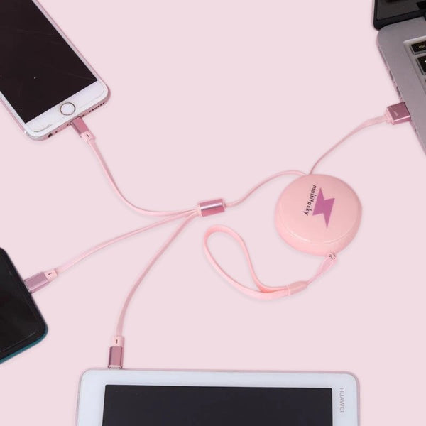 Retractable 3-Port USB Keychain Charger | Multitasky