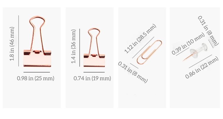 Rose Gold Multi-Clip Set | Rose Gold Paperclips | Multitasky | Multitasky